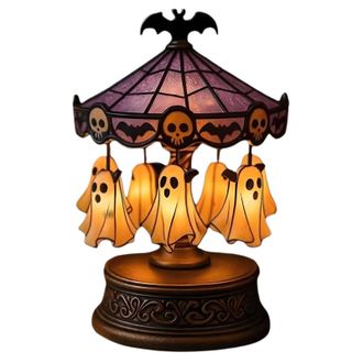 Generic Karussellampe - Halloween-Dekoration, gruseliges Nachtlicht | Dekoration f&uuml;r Nachtlicht, niedliche Halloween-, Vintage, wiederaufladbar &uuml;ber USB, f&uuml;r 