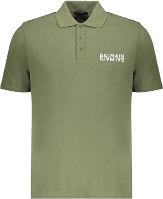 Balmain Homme, Tops, Vert, Taille: XL Polo &agrave; Manches Courtes