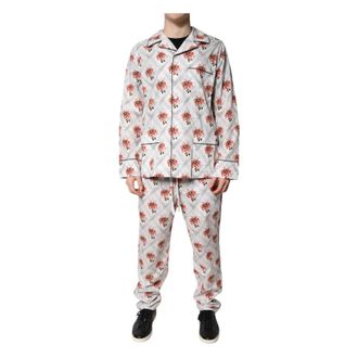 Dolce & Gabbana Baumwoll-Pyjama-Set mit floralem Print - - Nightwear & Lounge - Herren - Mehrfarbig - S