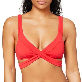 Seafolly Damen Wrap Front Tri Bra Bikini, Chilli, 34