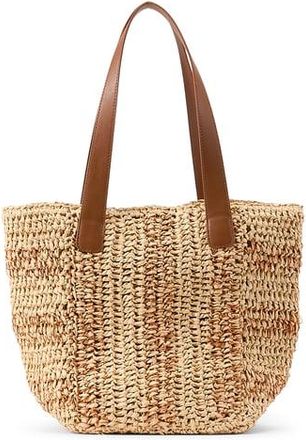 Au Printemps Paris Sac panier &agrave; rayures dor&eacute;es