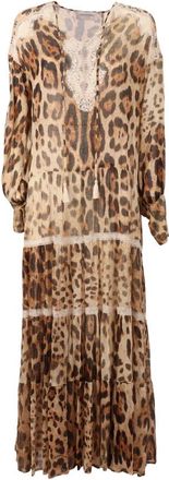 Ermanno Scervino Femme, Robes, Brun, Taille: 36 FR Robe longue avec jupon