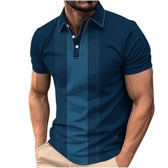 Generic T-shirt respirant d&eacute;contract&eacute; pour homme - Col rabattu - Confortable - Extensible - Polyvalent - L&eacute;ger - Manches courtes - Entra&icirc;nement en plein air, 