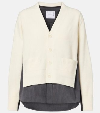 sacai Cardigan rayé en laine