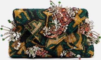 Dries Van Noten Verzierte Clutch aus Jacquard