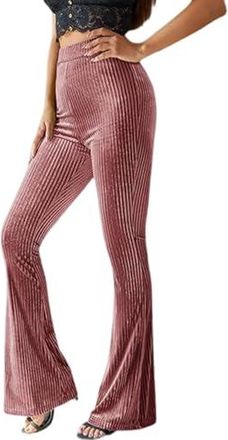 Generic Pantalon Bootcut Femme Taille Haute Mom Elastique Jogpant Int&eacute;rieur Viscose Jambe Ray&eacute; Merinos Imitation Motif Voyage Canard UV Bouteille Kimono Meill