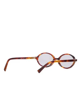 Miu Miu Eyewear 0MU04ZS50 Oval Frame Sunglasses - Brown