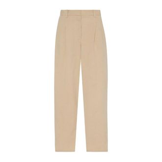 The Row Femme, Pantalons, Beige, Taille: 34 FR Lilas Pantalon pliss&eacute; devant en lin m&eacute;lang&eacute;
