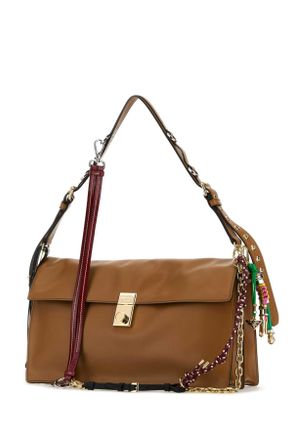 Prada Womens Camel Leather Large Prada Soft Sound Shoulder Bag Caramel0n Vitello Borse A Mano