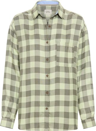 Camel Active Damen Bluse mit Brusttasche Limettengr&uuml;n kariert, womenswear-3XL
