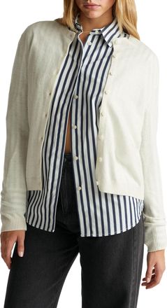 Benetton Damen Maglia Coreana M/L 102hd502b Strickjacke, Wei&szlig;, M