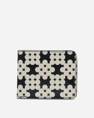 Dries Van Noten Printed Leather Wallet Ecru