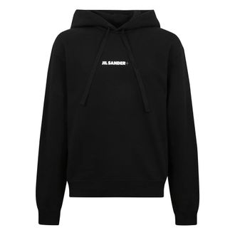 Jil Sander Baumwollhoodie mit Markenlogo - - Sweatshirts & Hoodies - Herren - Schwarzk - L