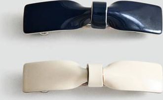 Mango Lot 3 barrettes naud bleu marine - Femme - Taille unique - MANGO