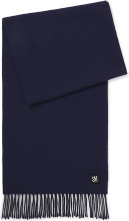 HUGO BOSS Herren Justery ME Schal aus Wolle mit Stack-Logo Dunkelblau Stck