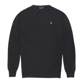 RefrigiWear Homme, Pulls, Noir, Taille: XL Pull noir en laine avec logo avant