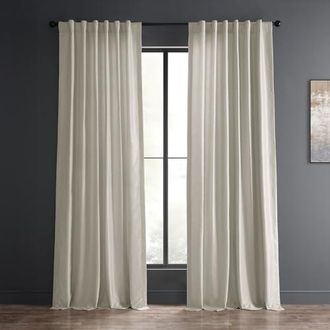 Half Price Drapes HPD Vorhang aus Kunstseide, strukturiert, Vintage-Stil, 127 x 274 cm (1 Panel), PDCH-KBS21-108, Nebelgrau, Polyester-Mischung, Mist Grey, 50 W x 108 L