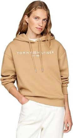 Tommy Hilfiger Sweat &agrave; Capuche Femme avec Logo, Vert (Classic Khaki), S