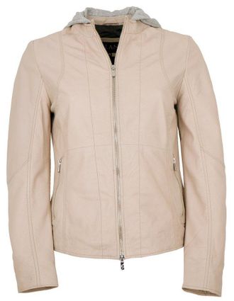 Jilani Lederjacke Aspyn-1 Jilani - Damen Lederjacke Lammnappa Kapuze sand