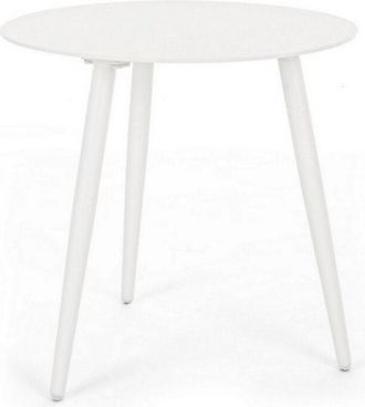 BIZZOTTO Bizzotto - Table basse ronde de jardin 50x48 cm en aluminium blanc - kinsley