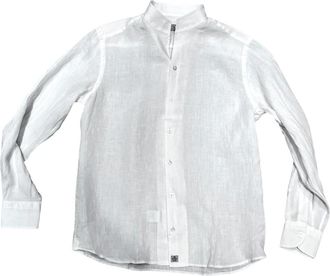 Sonrisa Homme, Chemises, Blanc, Taille: 2XL Chemise &agrave; Col Mao en Lin
