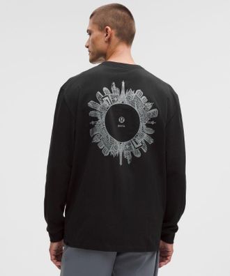 lululemon Langarmshirt aus schwerem Baumwolljersey Paris f&uuml;r M&auml;nner - Gr&ouml;&szlig;e XL in Black