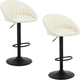 Woltu Tabouret Bar, Lot de 2, Chaise de Bar Pivotante R&eacute;glable en Hauteur, Tabouret Cuisine avec Dossier et Repose-Pieds, Si&egrave;ge Rembourr&eacute;, en Similicuir Vin