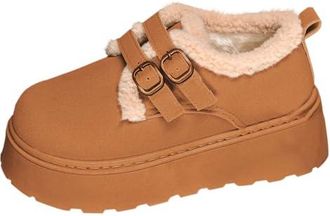 Generic Bottes dhiver pour femme avec doublure en fausse fourrure - &Eacute;l&eacute;gantes - Couleur unie - Double boucle - Semelle &eacute;paisse - Antid&eacute;rapantes - Chaudes - Po