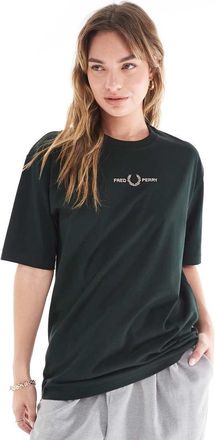 Fred Perry T-Shirt in Dunkelgr&uuml;n mit Markenlogo auf der Brust