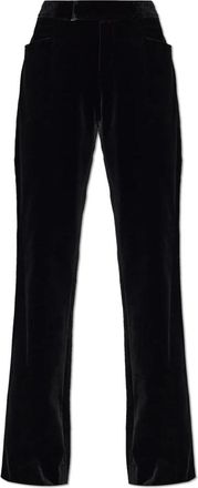 Balmain Samt-Hose mit geradem Bein - - Trousers - Damen - Schwarzk - M