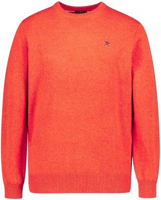 Hackett Herren Pullover orange Lammwolle unifarben
