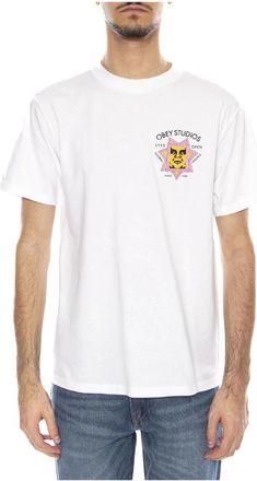 Obey Homme, Tops, Blanc, Taille: L T-Chemises
