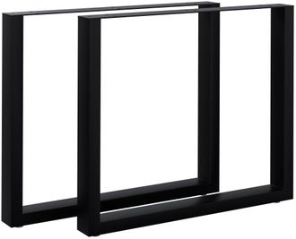 Clp Tischbeine Metall schwarz 2er Set Ilkan, Tischkufen Set f&uuml;r DIY-Esstisch, Tischgestell pulverbeschichtet bis 400 kg belastbar, Farbe:schwarz, Gr&ouml;&szlig;e:80