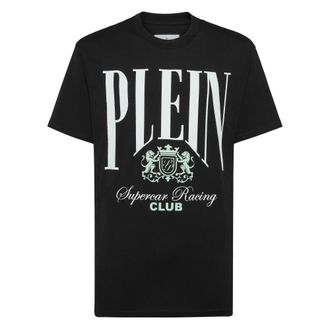 Philipp Plein Homme, Tops, Noir, Taille: S T-Shirt Col Rond Racing