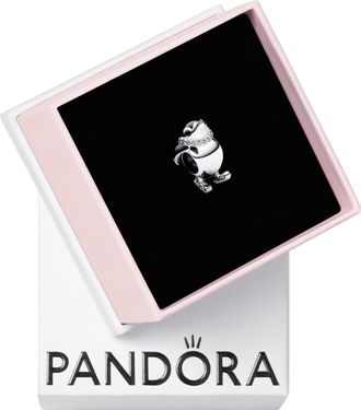 Pandora Moments Ski-Pinguin Charm aus Sterling Silber mit Zirkonia, Kompatibel Moments Armbändern, 792988C01