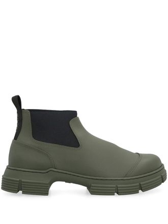 Ganni bottines Crop City - Vert