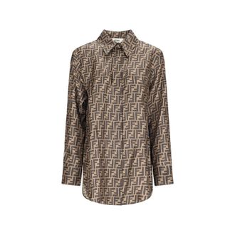 Fendi FF Twill Shirt - - Blouses & Shirts - Damen - Braun - 2XS