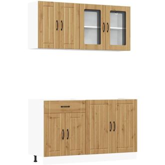 vidaXL 4-tlg. K&uuml;chenschrank-Set Kalmar Artisan-Eiche Holzwerkstoff Vidaxl