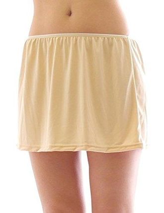 YESET Mini Jupon Bande en Caoutchouc Effet froissé Jupe Minijupe - Beige, Small/Medium