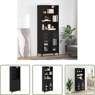 vidaXL Hochbecken - Highboard Schwarz Eichen-Optik 69,5 x 34 x 180 cm Holzwerkstoff