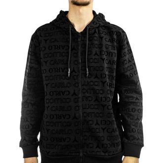 Carlo Colucci Schwarze Herren Kapuzenweste - - Sweatshirts & Hoodies - Herren - Schwarzk - S