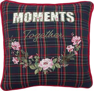 Green Gate Greengate COTCUS40EDAM2502 Dagmar Kissenh&uuml;lle Moments Blue mit Stick 40x40cm (1 St&uuml;ck)