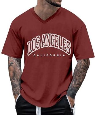 Generic T-shirt surdimensionn&eacute; pour homme - T-shirt d&eacute;t&eacute; &agrave; col rond &agrave; manches courtes - Avec imprim&eacute; urbains - Chemises basiques pour homme - Chemises d&eacute;contr