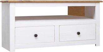 vidaXL Vidaxl - TV-Eckschrank Wei&szlig; 93 x 49 x 49 cm Massivholz Panama-Kiefer
