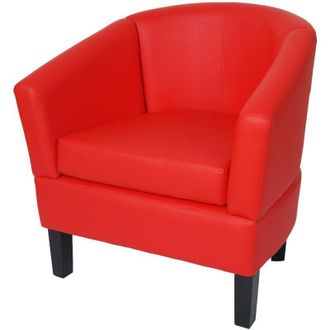 Hhg Lounge-Sessel HHG 864, Sessel Clubsessel Cocktailsessel, MVG-zertifiziert Kunstleder rot