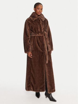 Twin-Set Pelzmantel 252AT2190 Braun Relaxed Fit