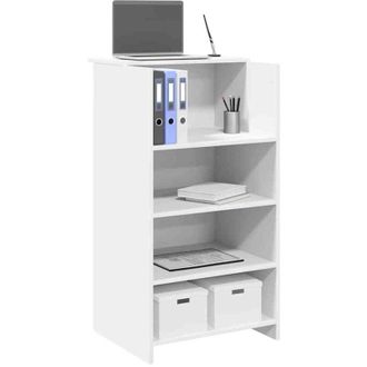 vidaXL Vidaxl - Bureau de r&eacute;ception blanc 55x50x103,5 cm bois ding&eacute;nierie