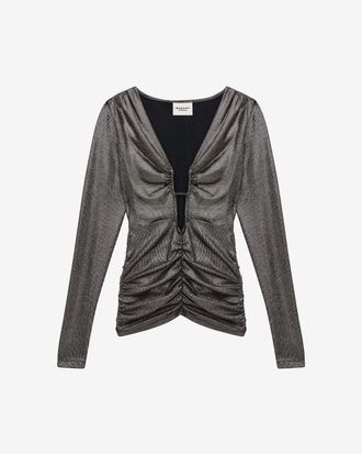 Isabel Marant Top Buffy - Femme - Noir M&eacute;tallique - Taille34 - Marant &Eacute;toile