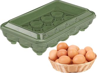 Generic K&uuml;hlschrank-Eier-Organizer, Eierablage f&uuml;r K&uuml;hlschrank | Stapelbarer Eierhalter mit 10/15 Gittern und Deckel - Aufbewahrungsbeh&auml;lter f&uuml;r H&uuml;hnereier, O