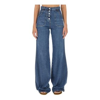 Etro Femme, Jeans, Bleu, Taille: W27 Jean &Eacute;vas&eacute; avec Broderie